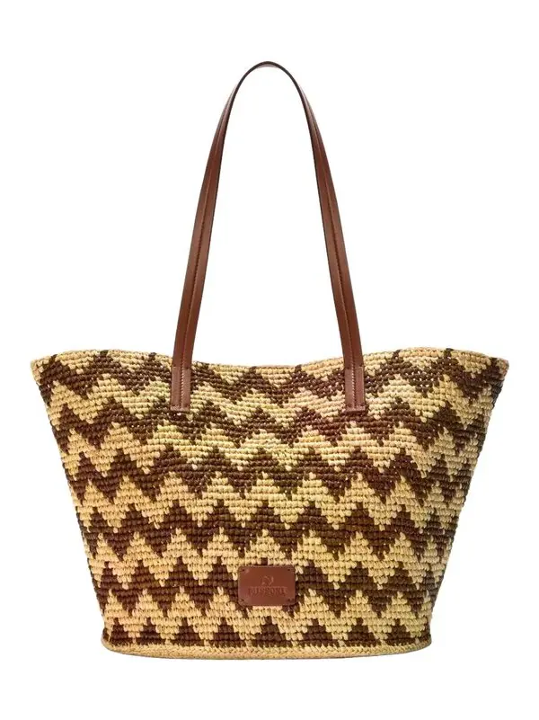 Missoni Zig-zag Straw Tote Bag - Neutrals