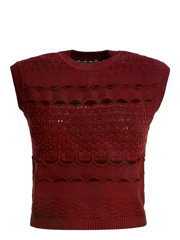 Elie Saab Open-knit Tank Top - Red