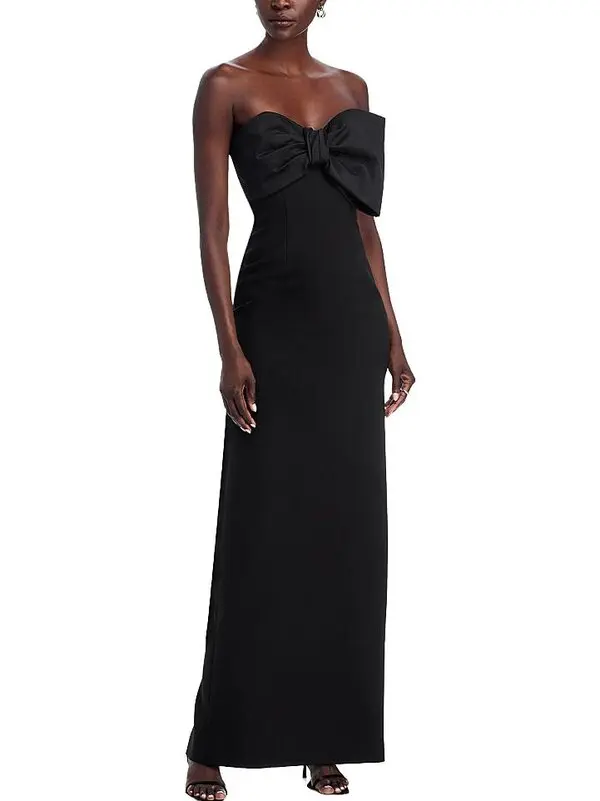 Likely Minka Exaggerated Bow Gown - Black