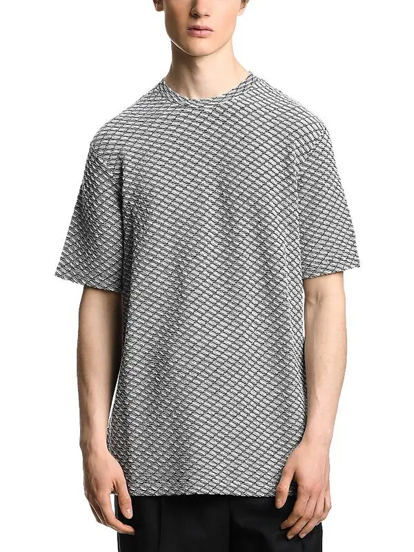 Emporio Armani Regular Fit Jacquard Geo Motif Tee - Black/white