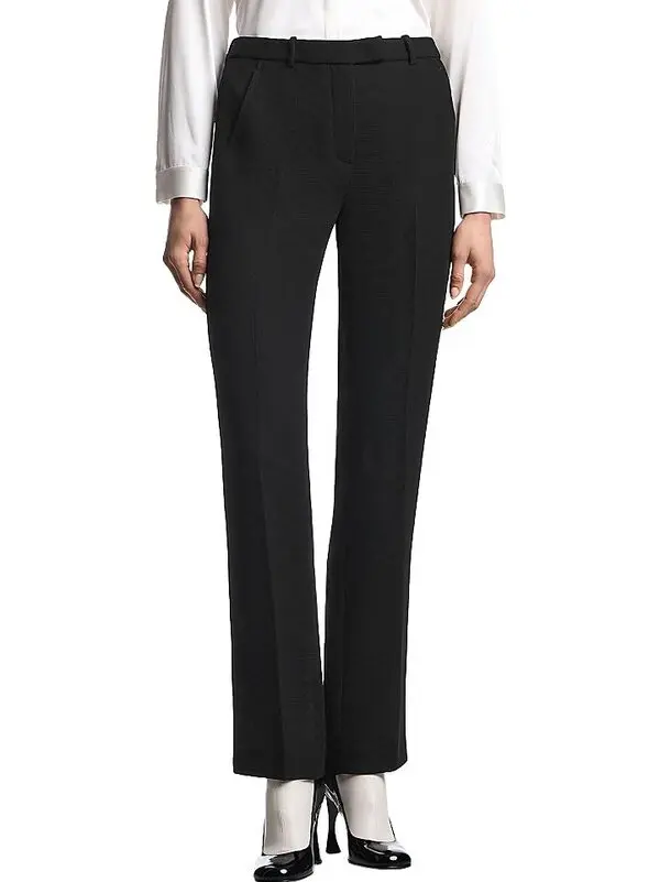 Emporio Armani Textured Trousers - Solid Black