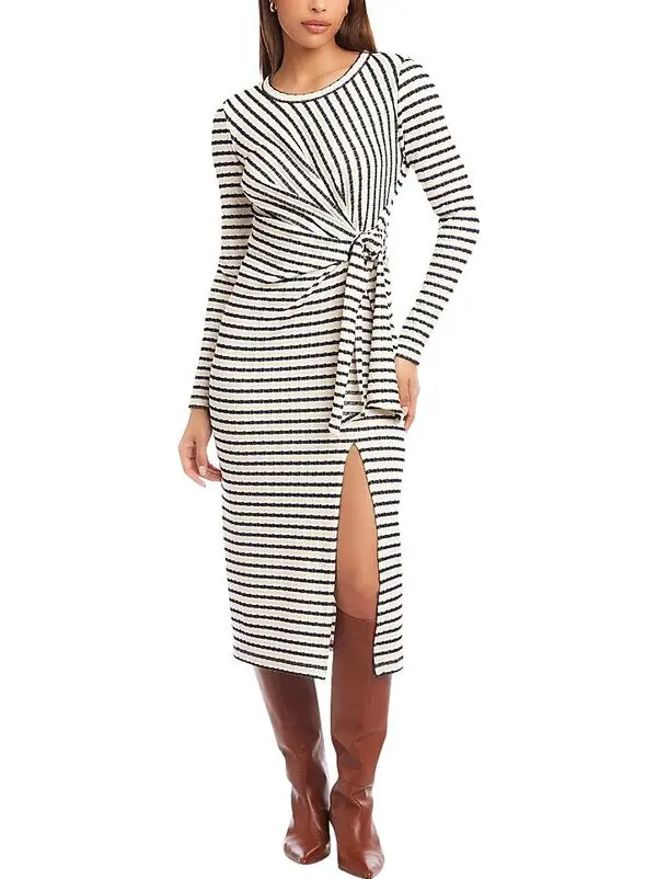 Fifteen Twenty Maddie Long Sleeve Midi Dress - Stripe