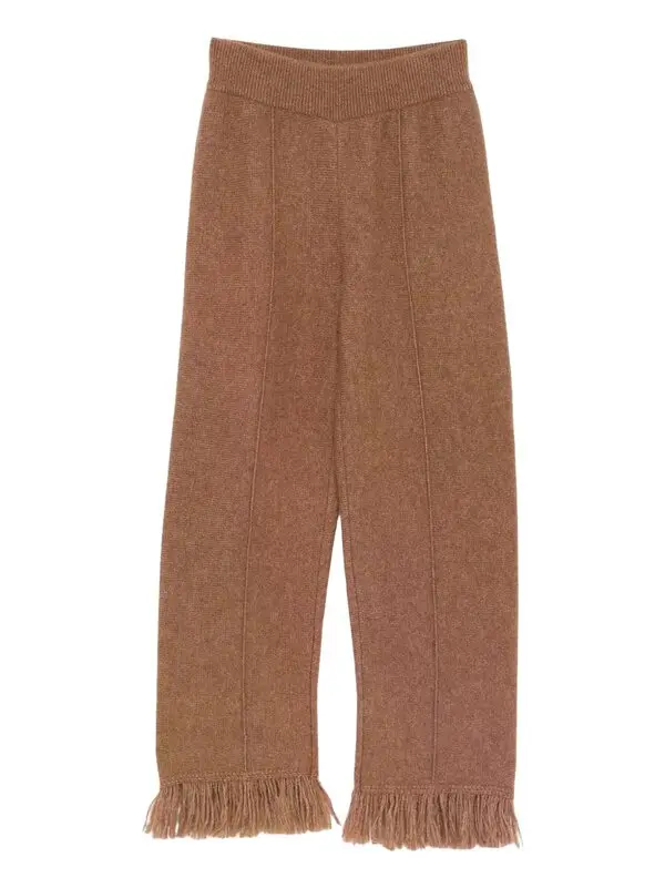Alanui Fringed Knitted Trousers - Brown