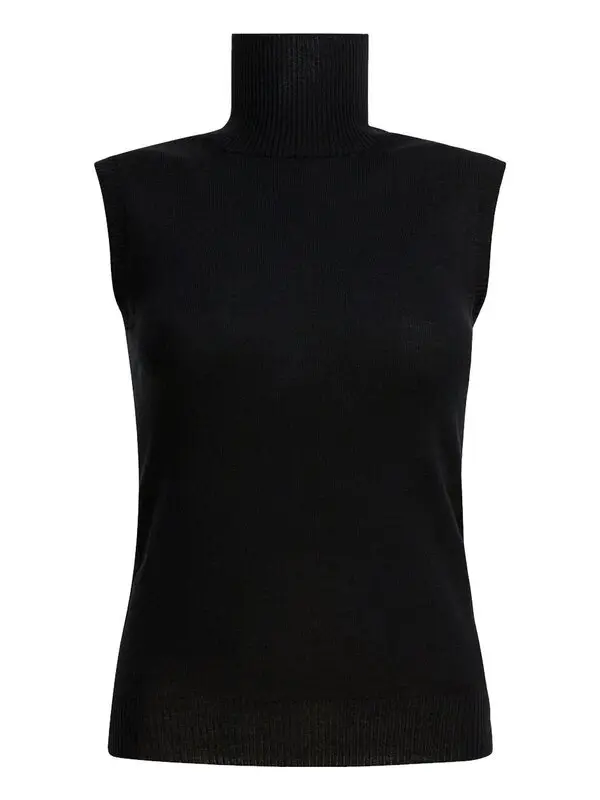 Sportmax Sleeveless Mock Neck Top - Black