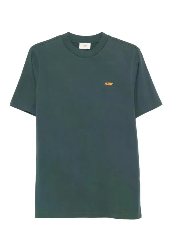 AUTRY Embroidered Cotton T-shirt - Green