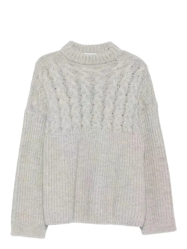 Cecilie Bahnsen Cable-knit Crewneck Sweater - Grey