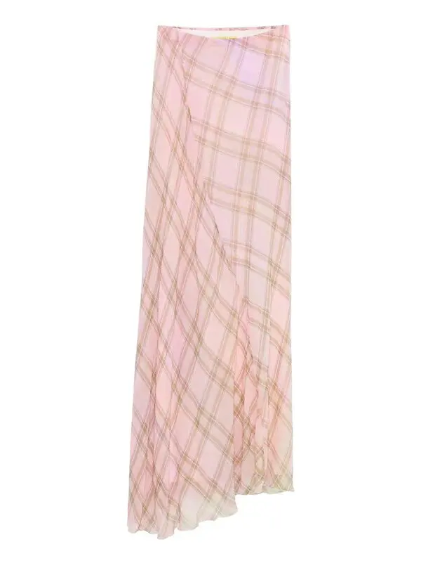 MARQUES' ALMEIDA Tartan-print Maxi Dress - Pink