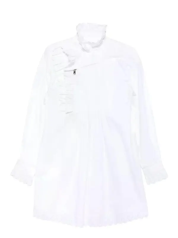 Coperni Ruffled Pleated Dress - White