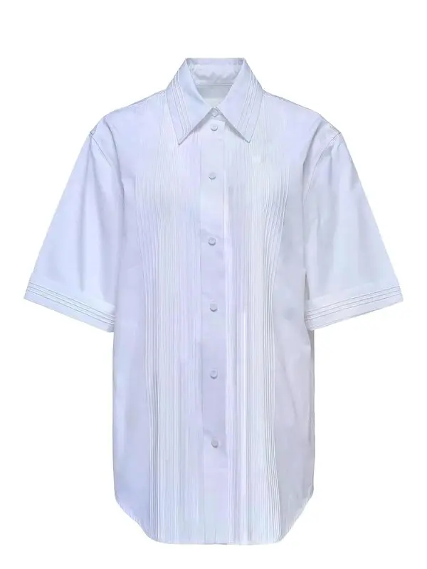JIL SANDER Pleated Short-sleeve Shirt - White