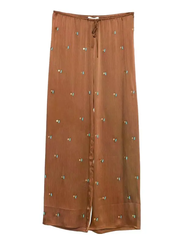 SIEDRES Manoce Embellished Trousers - Brown