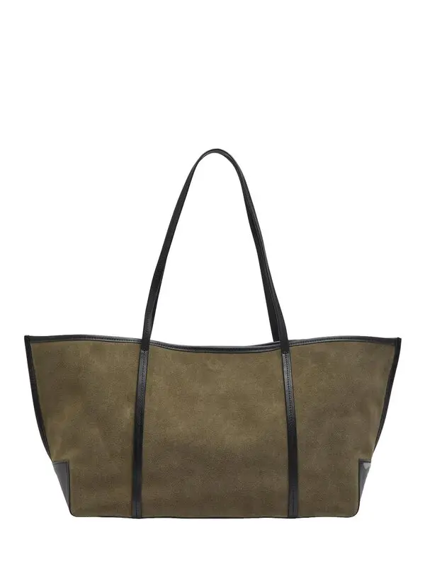 ST. AGNI Suede Tote Bag - Khaki