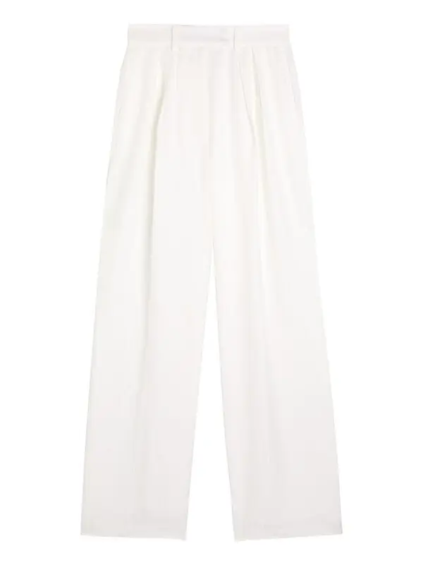 ANINE BING Lou Pleated Trousers - Ivory