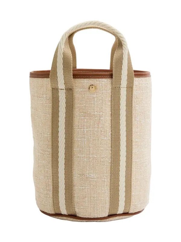 Rue De Verneuil Traversée S Summer Tweed Bucket Bag - Beige