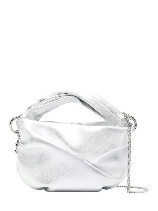JIMMY CHOO Metallic Leather Tote Bag - Silver