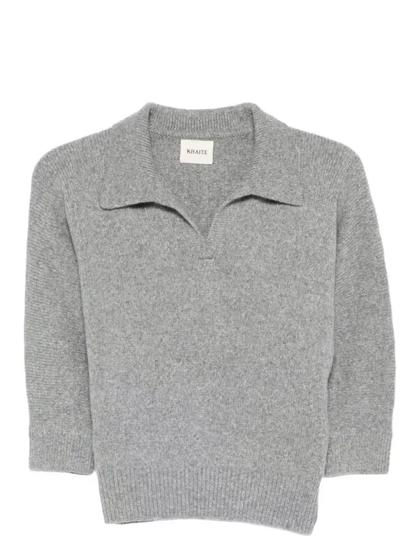 Khaite Polo-neck Cashmere Sweater - Grey