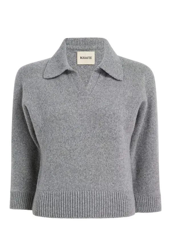 Khaite Polo-neck Cashmere Sweater - Grey