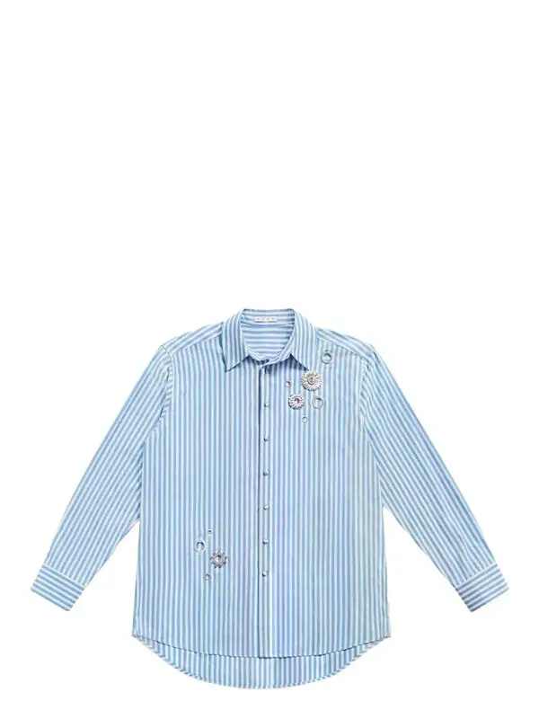AREA Striped Button-down Shirt - Blue