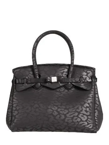 Save My Bag Leopard-print Scuba Tote - Black