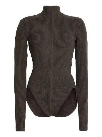 Rick Owens Bodysuit In Cashmere And Wool Blend - Grey