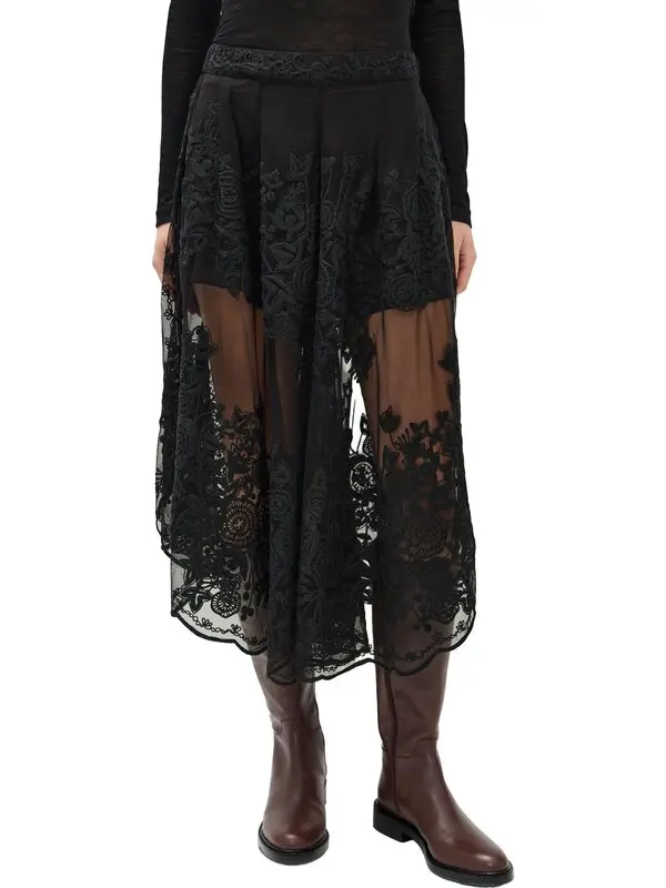 Sea Arielle Lace Flared Pants - Black