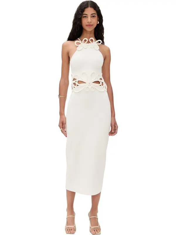 Cult Gaia Jena Knit Midi Dress - Off White