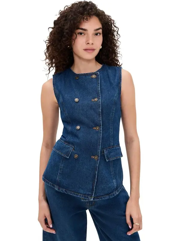 Lioness Femme Denim Vest - Dark Denim