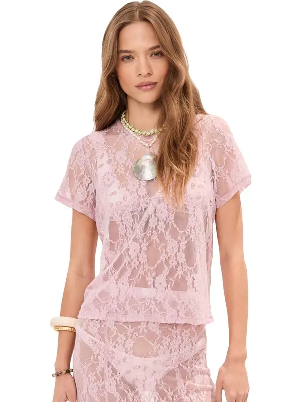 LE BOP Lace Tee - Pink