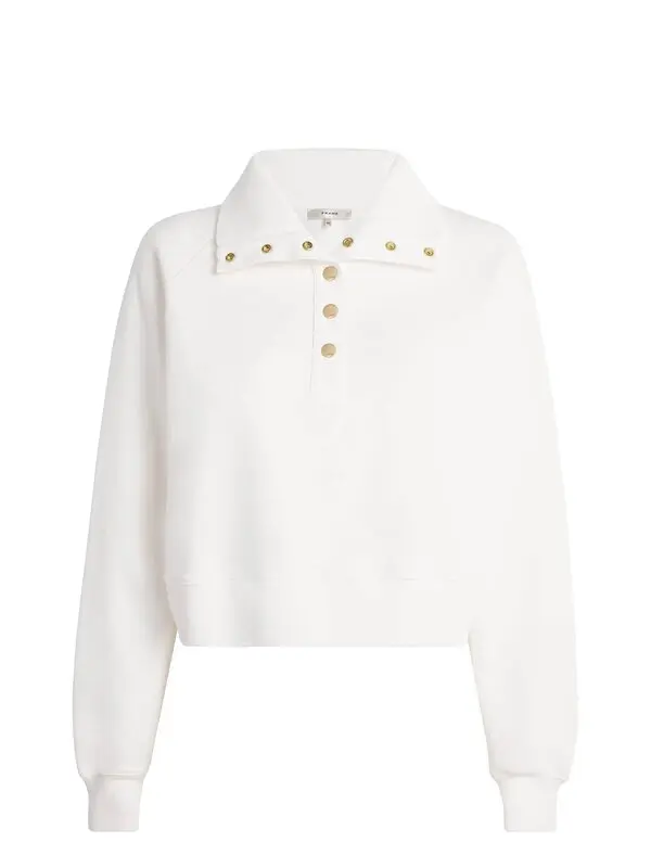 FRAME Cotton The Coach Sweatshirt - Ivory