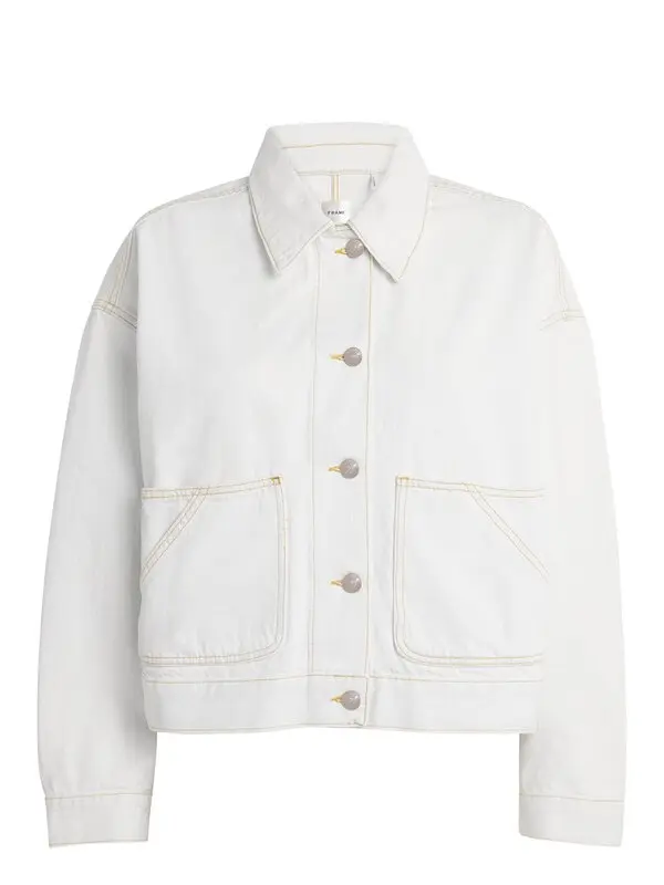 FRAME The Boxy Field Denim Jacket - White