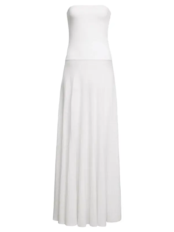 Alaïa Linen-blend Maxi Dress - White
