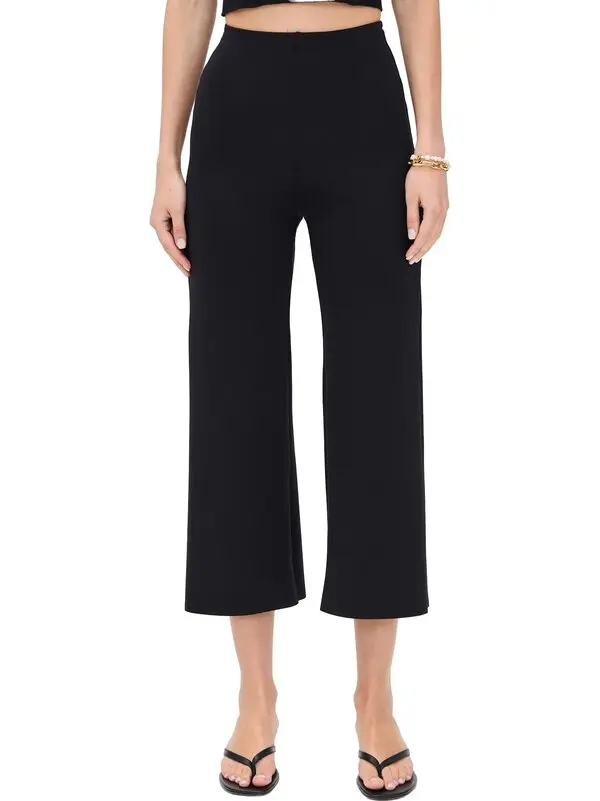 Commando Neoprene Cropped Wide-leg Pants - Black
