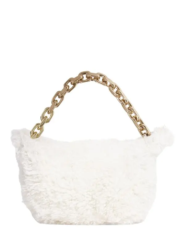 Fabiana Filippi Small Shearling Shoulder Bag - Ivory