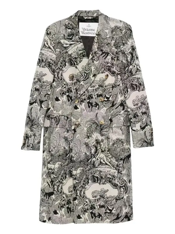 VIVIENNE WESTWOOD Baroque-print Coat - Neutrals