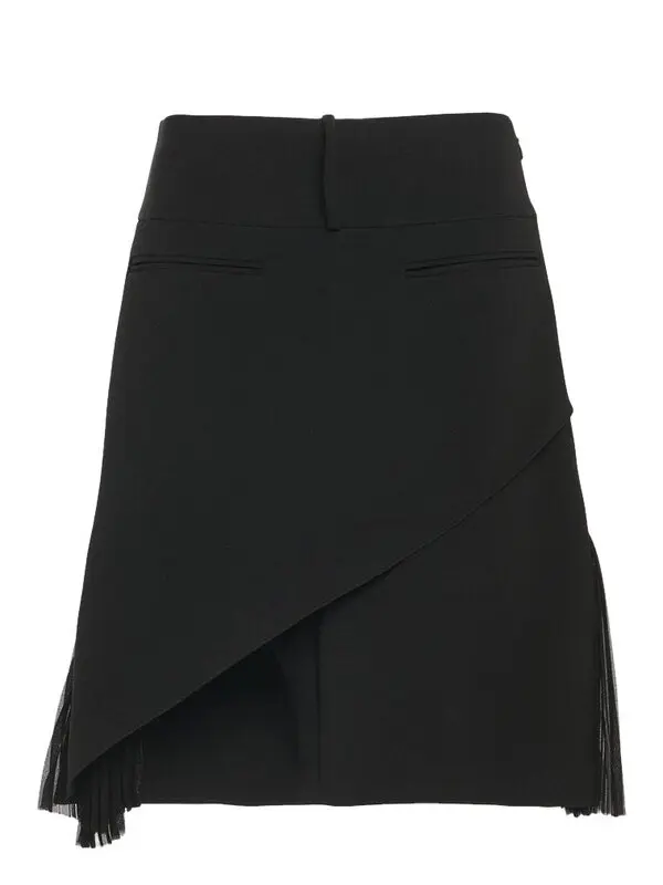 COURRÃ¨GES Infinity Pleats Crepe Skirt - Black