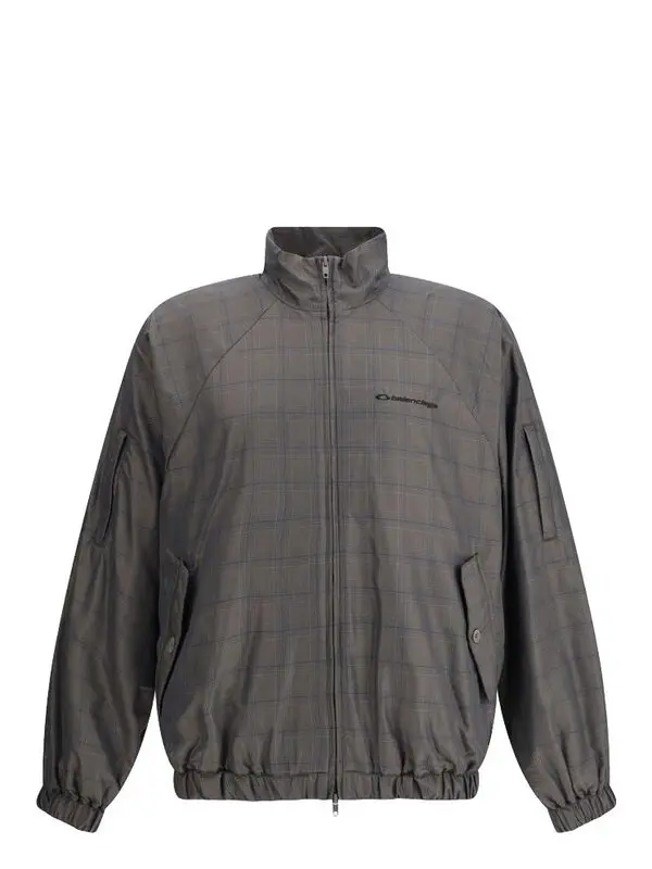 Balenciaga Checked Cotton-linen Jacket - Brown