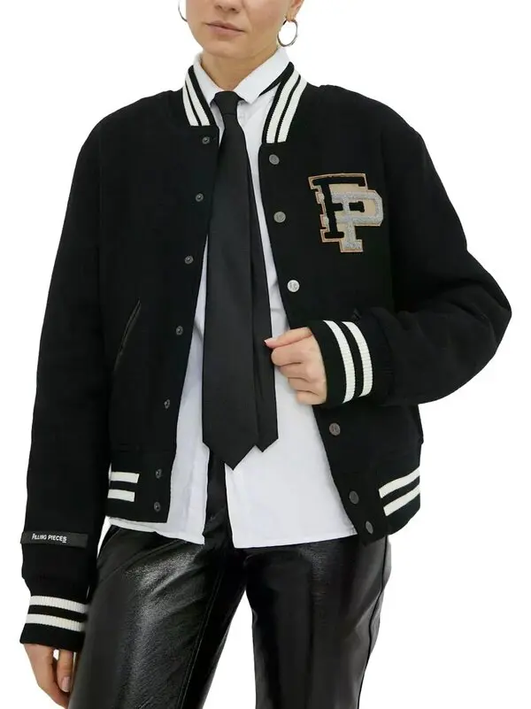 Filling Pieces Varsity-style Bomber Jacket - Black