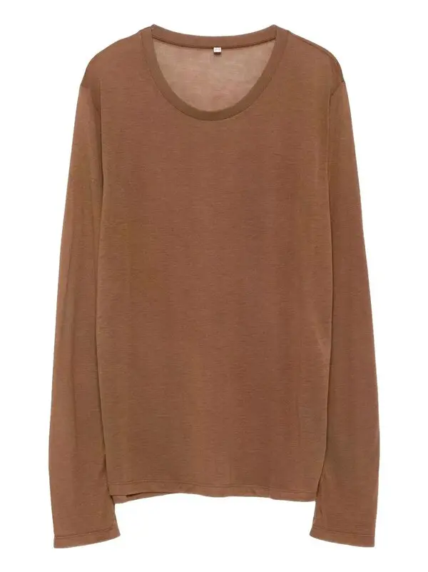 BASERANGE Round-neck Long-sleeve Top - Brown