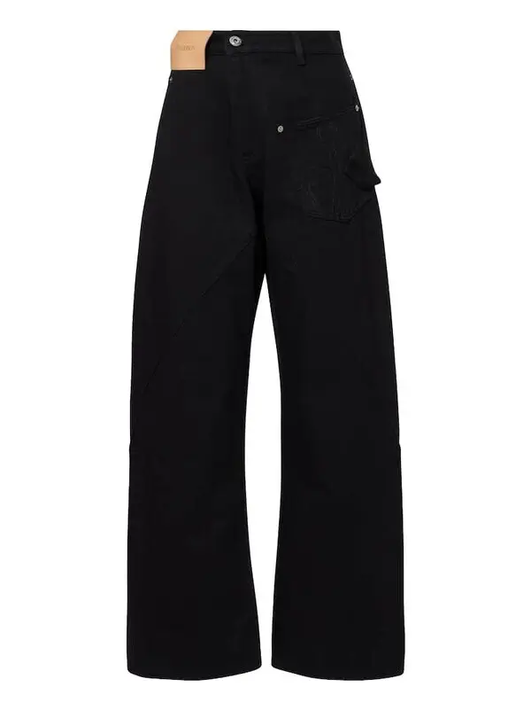 JW Anderson High-rise Barrel-leg Jeans - Black