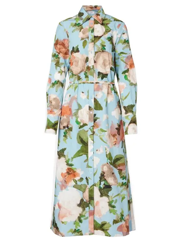 Erdem Floral Print Cotton Shirt Dress - Multicoloured
