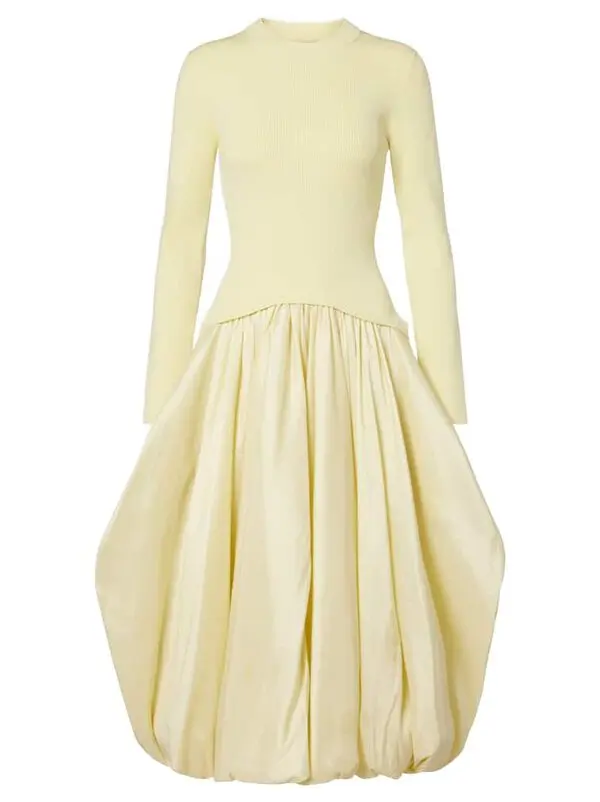 Simkhai Izzy Taffeta Midi Dress - Yellow