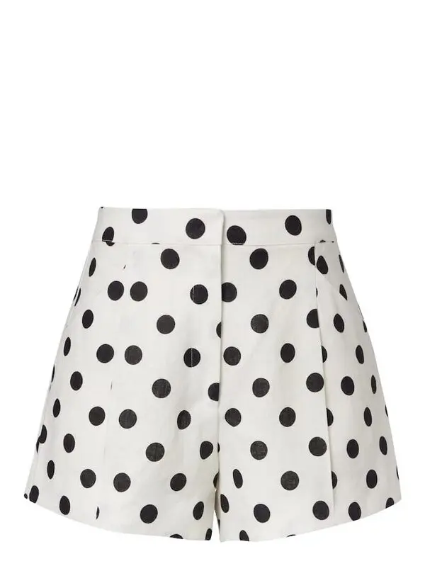 Posse Rosalie Polka-dot Linen Shorts - Multicoloured