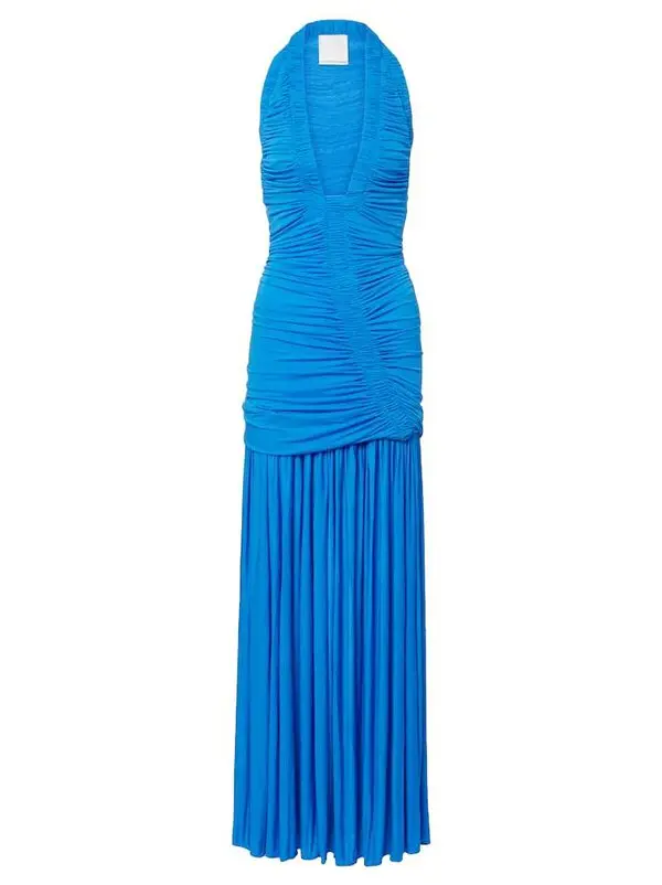 Christopher Esber Orion Gathered Ruched Gown - Blue