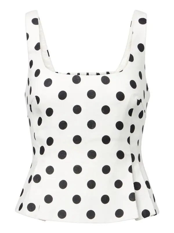 Posse Rosalie Polka-dot Linen Top - Multicoloured