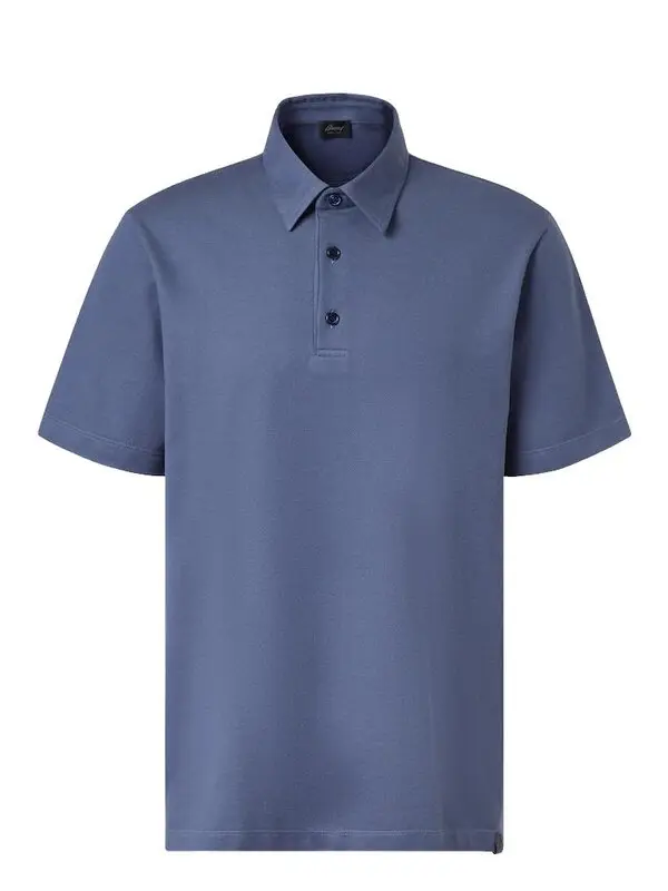 Brioni Cotton Piqué Polo Shirt - Blue