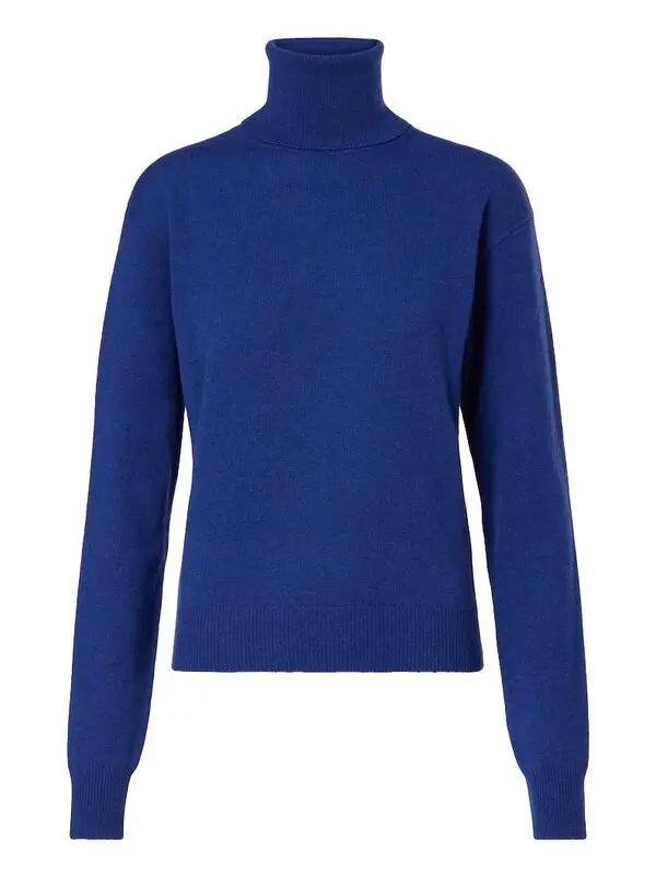 Saint Laurent Cashmere And Wool Turtleneck Sweater - Blue