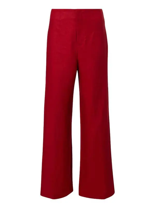 Faithfull The Brand Isabel High-rise Linen Straight Pants - Red