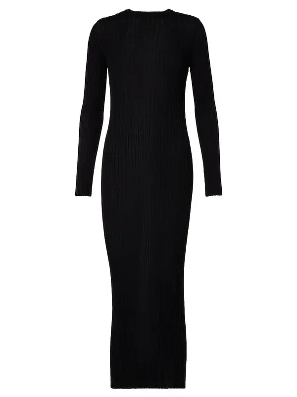 Khaite Sigrid Wool Maxi Dress - Black