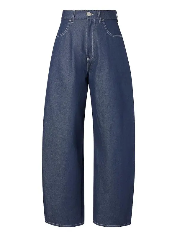 RÓHE High-rise Barrel-leg Jeans - Blue