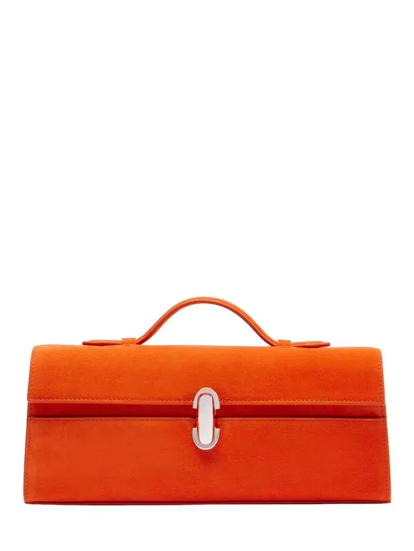 Savette Slim Symmetry Suede Tote Bag - Orange