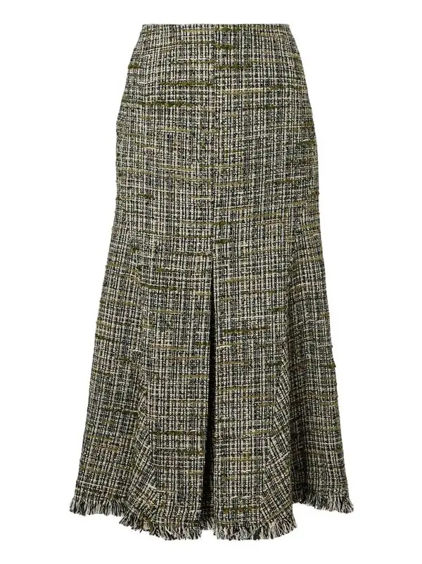 Erdem Tweed Midi Skirt - Green